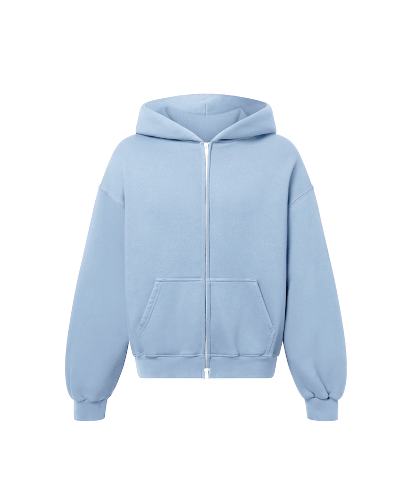 400 GSM 'Ice Blue' DOUBLE ZIP HOODIE – Freeze Studios